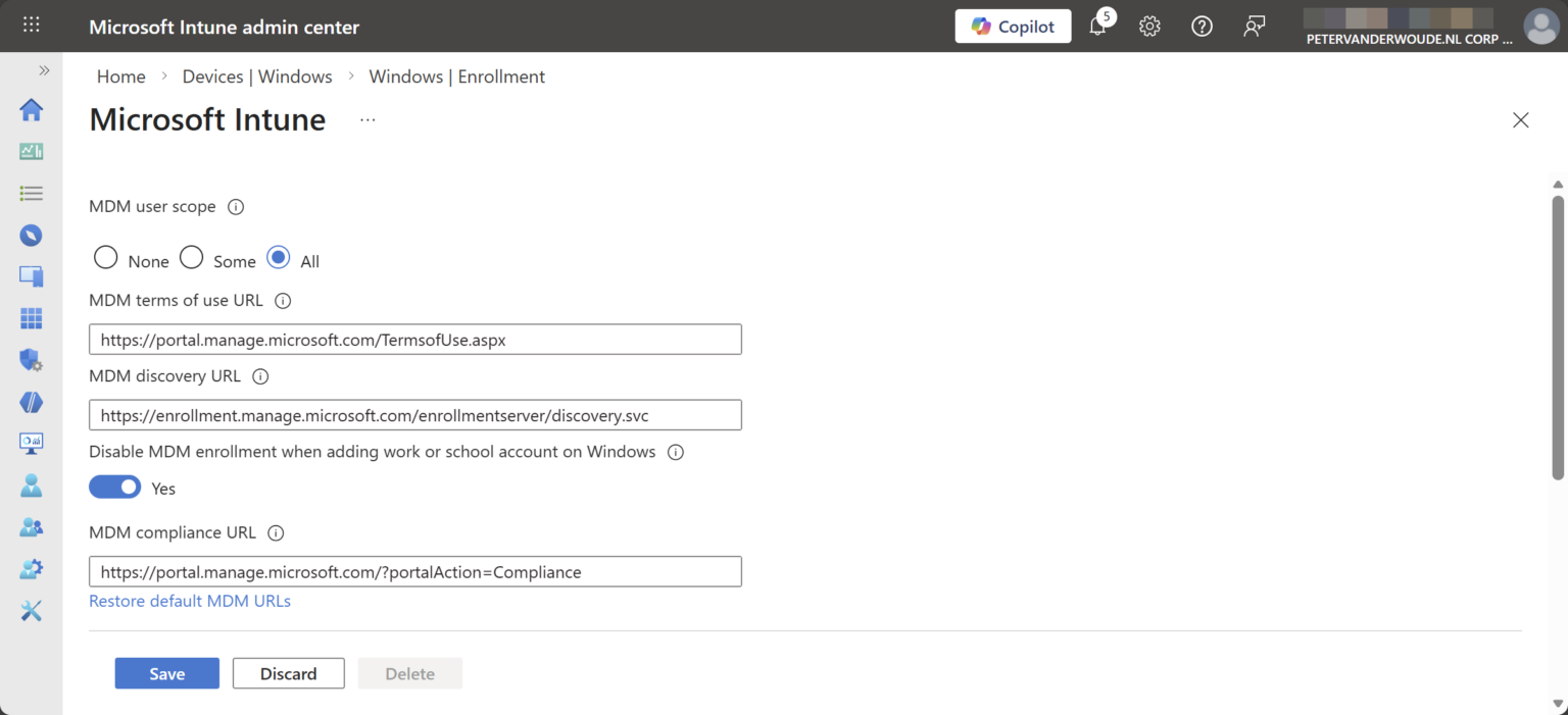 All about Microsoft Intune | Disabling MDM enrollment when adding work ...