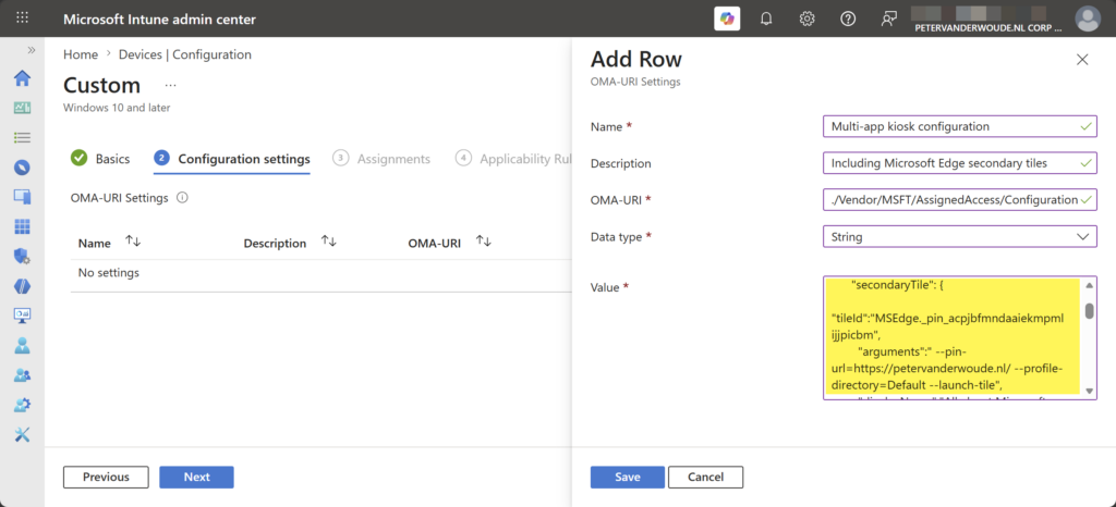 All about Microsoft Intune | Using Microsoft Edge secondary tiles in ...
