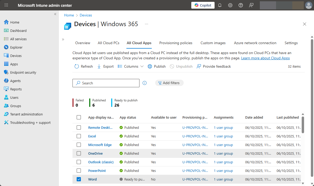 All about Microsoft Intune | Getting started with Windows 365 Cloud Apps